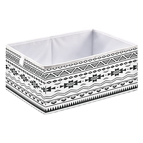 Kigai Cube Storage Bin Tribal Aztec Navajo Black Foldable Storage Basket Toy Storage Box for Home Organizing Shelf Closet Bins, 11 x 11 x 11-Inch