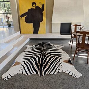 rugoo zebra print rug 6.4 ft x 8.5 ft black and white animal print rug animal printed rug cartoon cute area rug faux fur rug animal print mat carpet for living room bedroom nursery sofa