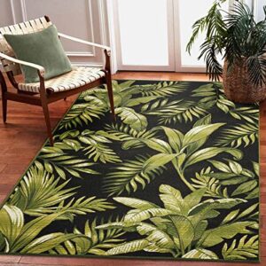 black forest decor nosara leaves indoor/outdoor rug – 5 x 8