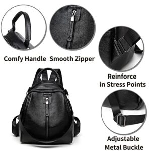 OFIHANLY Small Backpack Purse for Women Shoulder Bag PU Leather Medium Size Fashion Ladies Cute Anti Theft Travel Bag