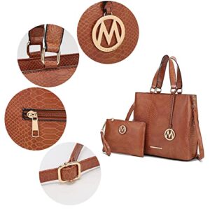 MKF Collection Tote Bag With Wristlet wallet for Women, Vegan Leather Top-Handle Crossbody Satchel Handbag Purse