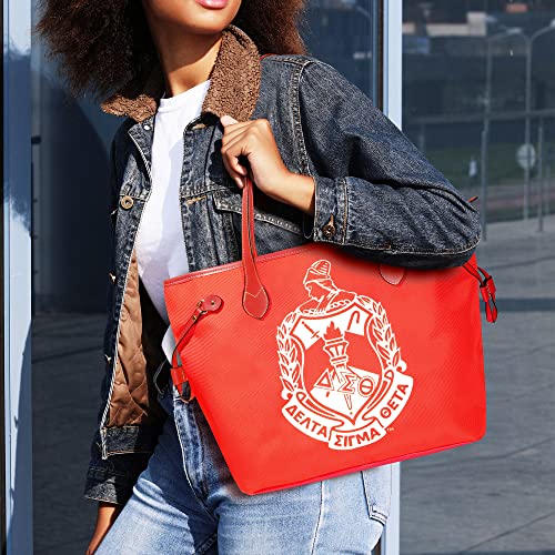 Canvas Delta Sigma Theta Tote Shoulder Bag for Women, Large Capacity Work Business Travel Tote