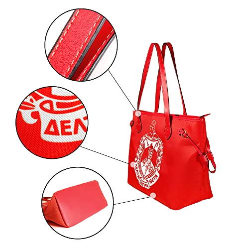 Canvas Delta Sigma Theta Tote Shoulder Bag for Women, Large Capacity Work Business Travel Tote