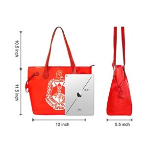 Canvas Delta Sigma Theta Tote Shoulder Bag for Women, Large Capacity Work Business Travel Tote