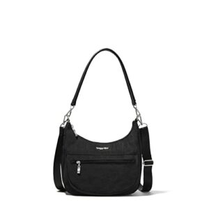 baggallini modern pocket half moon bag black one size