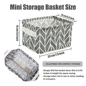 3-Pack Small Storage Baskets, Closet Organizing Bins, for Toys, Books, Cosmetic and Small Sundries Organizing, 7.9 * 5.6 * 6.3 In