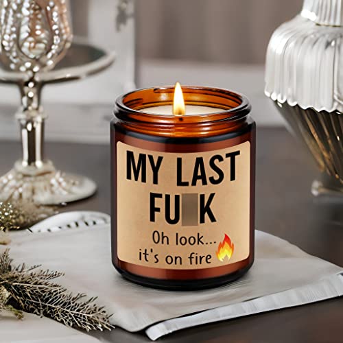 Miracu My Last F Scented Candles - Relaxing Funny Gifts for Women, Men, Best Friend, BFF, Coworker, Mom, Sister, Daughter - Inappropriate Birthday Gifts, Valentines Day Gifts for Girlfriend, Boyfriend