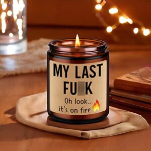 Miracu My Last F Scented Candles - Relaxing Funny Gifts for Women, Men, Best Friend, BFF, Coworker, Mom, Sister, Daughter - Inappropriate Birthday Gifts, Valentines Day Gifts for Girlfriend, Boyfriend