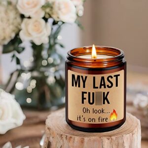 Miracu My Last F Scented Candles - Relaxing Funny Gifts for Women, Men, Best Friend, BFF, Coworker, Mom, Sister, Daughter - Inappropriate Birthday Gifts, Valentines Day Gifts for Girlfriend, Boyfriend