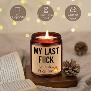 Miracu My Last F Scented Candles - Relaxing Funny Gifts for Women, Men, Best Friend, BFF, Coworker, Mom, Sister, Daughter - Inappropriate Birthday Gifts, Valentines Day Gifts for Girlfriend, Boyfriend