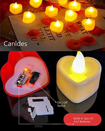 Gyunjux MARRY ME Sign LED Light Up Letter LED Candle Tealigth Red Rose Petal Valentine Gift Warm White LEDs Proposal Sign Will You Marry Me Sign Wedding Sign Engagement Sign Romantic Proposal Decoration Kit