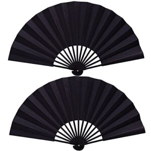 heyiminy 2pcs folding hand fan vintage foldable handheld fans,handheld folding fan chinese kung fu tai chi fan for men and women performance,dance,decoration,gift