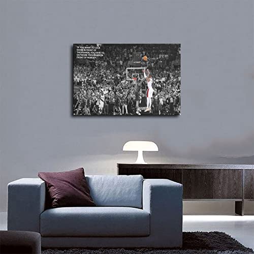 LOTHYE Damian Lillard Poster For Walls Canvas Basketball Wall Art Canvas Print Quote Posters For Boys Bedroom unframe-style 12x18inch(30x45cm)