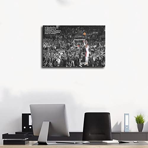 LOTHYE Damian Lillard Poster For Walls Canvas Basketball Wall Art Canvas Print Quote Posters For Boys Bedroom unframe-style 12x18inch(30x45cm)