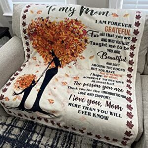 Mom Birthday Presents, Loving Gifts for Mom, Unique Mom Gifts from Daughters, Cozy 60"x50" I Love You Mom Blanket, Soft Throw Blanket for Her Special Day