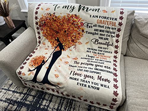 Mom Birthday Presents, Loving Gifts for Mom, Unique Mom Gifts from Daughters, Cozy 60"x50" I Love You Mom Blanket, Soft Throw Blanket for Her Special Day