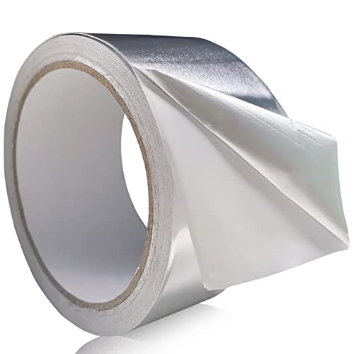 1PCS Premium Silver Aluminum Tape, Foil Insulation Tape, Heavy Duty Metal Duct Tapes for HVAC Ductwork, High Temperature Dryer Vents, Waterproof Pipes Wrap, Seam Sealing, Duct Repairs, Heat Resistant