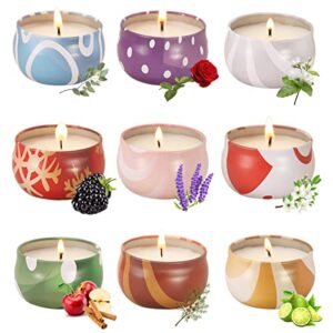 scented candle gift set, 9 pack 2.2 oz aromatherapy candles,soy scented candles for home,holiday gifts for mom, lovers, friends and women/men