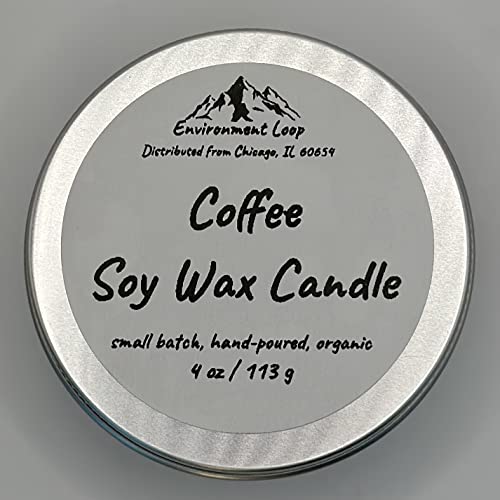 Hand-Poured Single Wick Soy Wax Candle (Coffee, 4 OZ Tin)