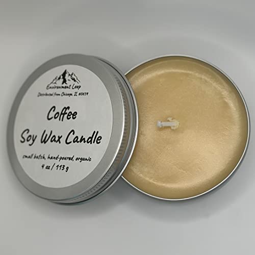 Hand-Poured Single Wick Soy Wax Candle (Coffee, 4 OZ Tin)