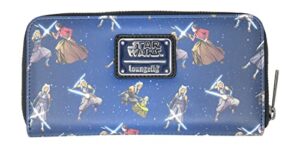 loungefly disney star wars ahsoka tano and grogu the mandalorian allover print zip around wallet