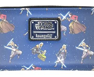 Loungefly Disney Star Wars Ahsoka Tano and Grogu The Mandalorian Allover Print Zip Around Wallet