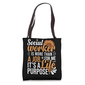 sunflower social worker tote bag