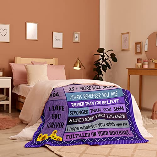 Henazin 25th Birthday Gifts For Women, 25th Birthday Decorations For Women, 25th Birthday, Gifts For 25 Year Old, 25 Birthday Gift Ideas, 25 Yr Birthday Gifts, Happy 25th Birthday Girl Blanket 50"X60"