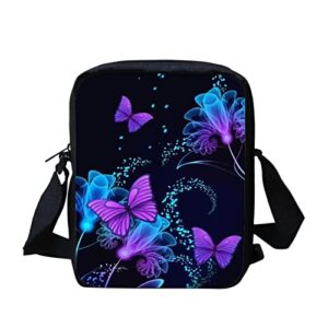 bigcarjob butterfly messenger bags womens girls cute purse zipper crossbody bags,watercolor butterfly print wallet shoulder handbags sling satchel min crossbody purse