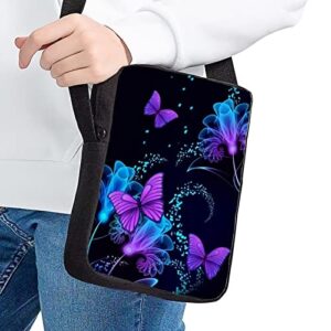 BIGCARJOB Butterfly Messenger Bags Womens Girls Cute Purse Zipper Crossbody Bags,Watercolor Butterfly Print Wallet Shoulder Handbags Sling Satchel Min Crossbody Purse