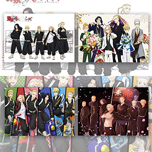 MiodiyaArt Anime Tokyo Poster 8 Pcs (with 50 pcs Anime Revengers Stickers) 16.5 x 11.5 inch Wall Decor Anime Merch Art Prints HD Posters for Fans