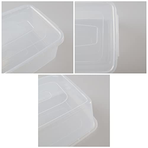 Bblina 4-pack Clear Plastic Latching Storage Box Tote Bins with Lids, 14 Quarts