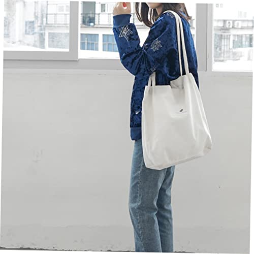 VALICLUD Women Crossbody Fastener for Handbag Closure Hobo Corduroy Bag Shoulder College Style Large Working Tote Womens Casual Capacity Beach Shopping and Bags Canvas Snap White