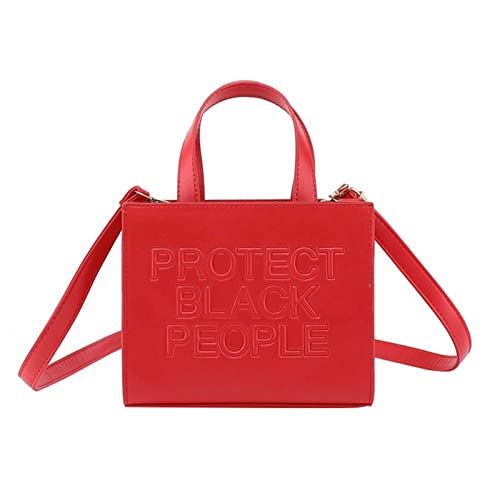 Women Protect Black Purse and Handbag Fashion Designer Ladies PU Leather Top Handle Crossbody Satchel Shoulder Tote bag (red)