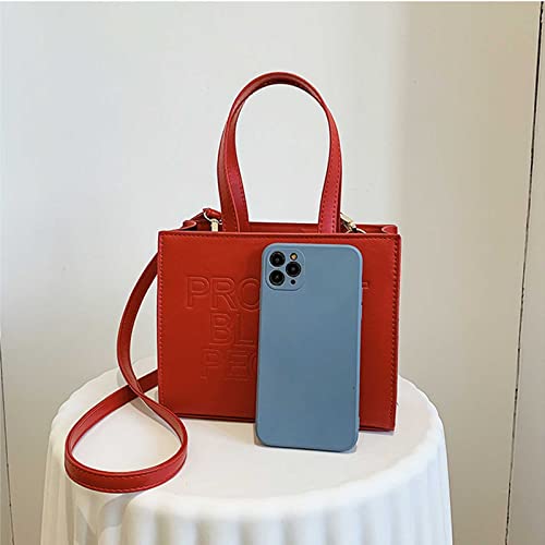 Women Protect Black Purse and Handbag Fashion Designer Ladies PU Leather Top Handle Crossbody Satchel Shoulder Tote bag (red)