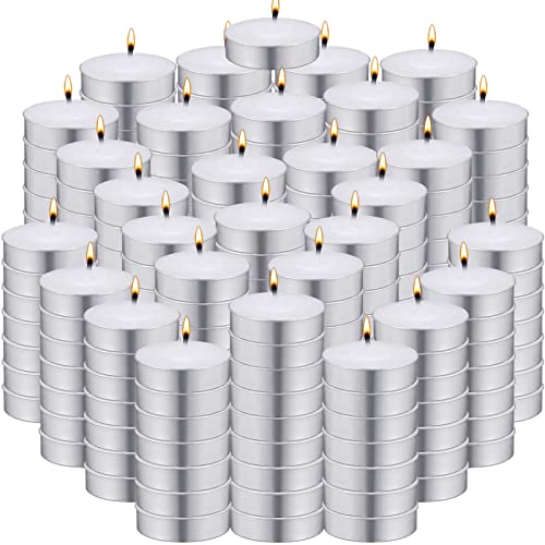 800 Pcs Unscented Tealight Bulk 4 Hour Burn Time Dripless Tea Lights Candles White Paraffin Candles Tealights for Votive Home Pool Shabbat Weddings Emergencies