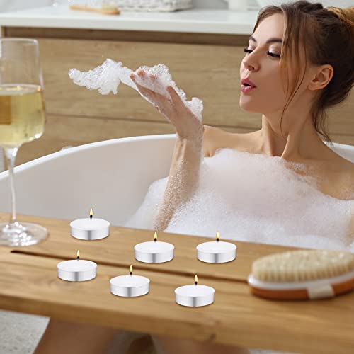 800 Pcs Unscented Tealight Bulk 4 Hour Burn Time Dripless Tea Lights Candles White Paraffin Candles Tealights for Votive Home Pool Shabbat Weddings Emergencies