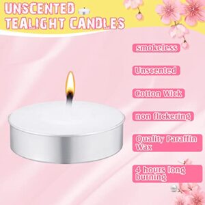 800 Pcs Unscented Tealight Bulk 4 Hour Burn Time Dripless Tea Lights Candles White Paraffin Candles Tealights for Votive Home Pool Shabbat Weddings Emergencies