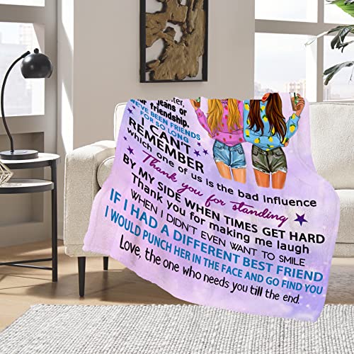 Bestie Gifts to My Best Friends Blanket, Best Friend Birthday Gift for Women,Friendship Gifts for Girls,Christmas Thanksgiving Valentines Gift for Her Bestie Sister 60"x 50"