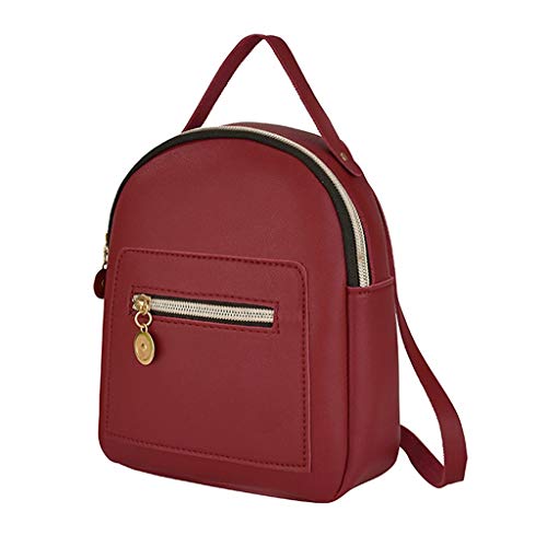 KANC Handmade Backpack Handbags Messenger Purse Women Bag Phone Small Fashion Mobile Letter Shoulders (Red-E, One Size)