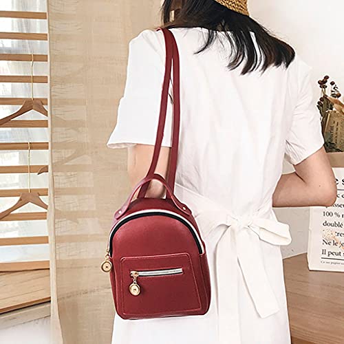 KANC Handmade Backpack Handbags Messenger Purse Women Bag Phone Small Fashion Mobile Letter Shoulders (Red-E, One Size)