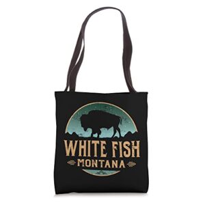 whitefish montana mt buffalo bison tote bag