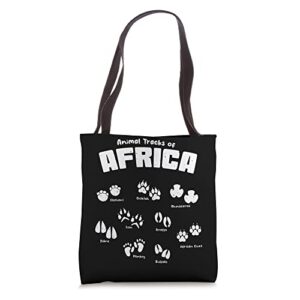 africa animal tracks footprints african animals tote bag