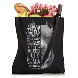 Pitbull Not Judged By The Name Of Its Breed Pittie Mom Dad Tote Bag