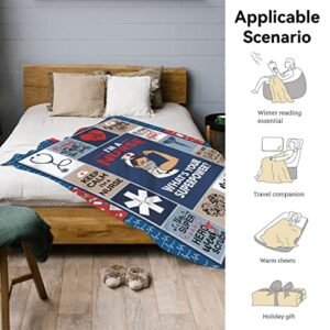 HK97 Nurse Blanket, Nurse Gifts for Women, Nurses, RN, Nursing Student, Cool Unique Nurse Practitioner Graduation Appreciation Gifts, Funny Nurse Retirement Gifts, Birthday Gifts Blankets 60"x50"