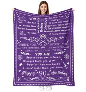 90th birthday gifts for men, 90th birthday decorations blanket for men, best 90th birthday gifts ideas for dad grandpa uncle, soft flannel throw blanket 90th birthday gifts for her