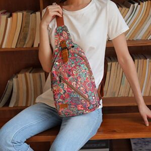 Women's Small Floral Sling Bag Pretty Backpack Purse Crossbody Bag Shoulder Bag for Women XB-18 (HS)