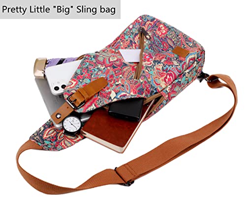 Women's Small Floral Sling Bag Pretty Backpack Purse Crossbody Bag Shoulder Bag for Women XB-18 (HS)