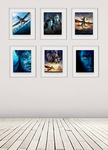 Avatar: The Way of Water 2022 - Set of 6 Promo Movie Poster Prints, (8x10s) Pandora wall art decor of Jake Sully, Neytiri, Kiri, Tonowari, Ronal