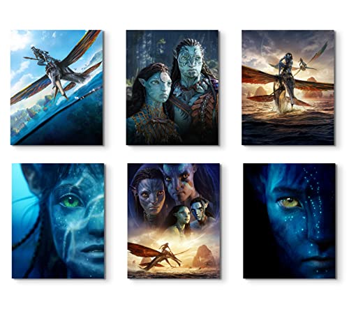 Avatar: The Way of Water 2022 - Set of 6 Promo Movie Poster Prints, (8x10s) Pandora wall art decor of Jake Sully, Neytiri, Kiri, Tonowari, Ronal